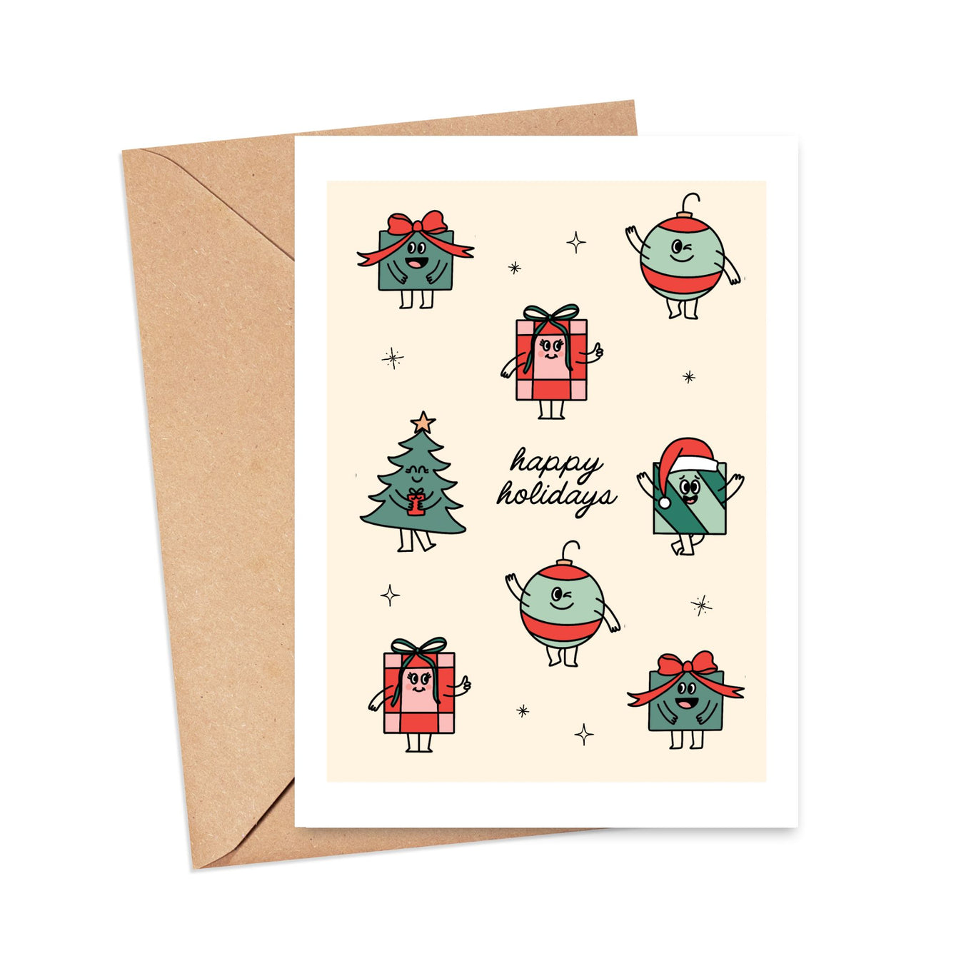 Happy Holidays Characters Card – Simply Happy Paper