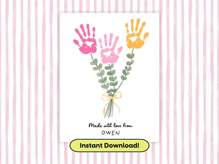 DIGITAL Flower Bouquet Handprint Art – Simply Happy Paper