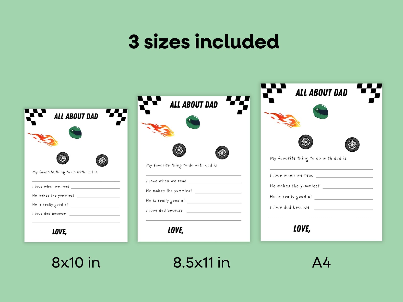 DIGITAL All About Dad Race Car Handprint Art – Simply Happy Paper