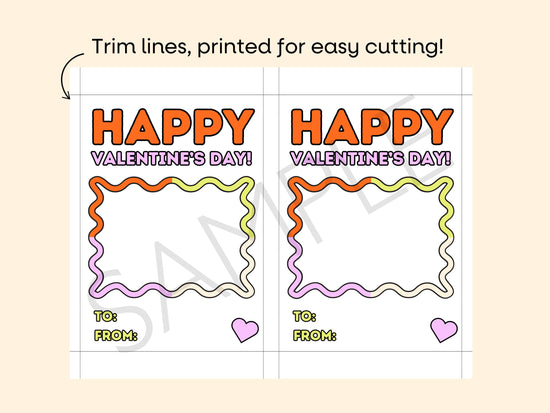 DIGITAL Colorful Happy Valentine's Day Gift Card Holder – Simply Happy ...